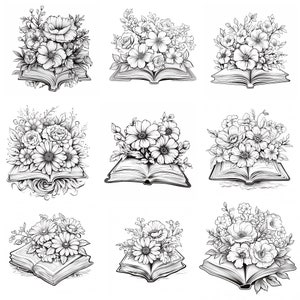 Flowers PNG | 60 Books With Flowers Png | Floral Books PNG ...