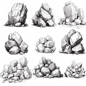 Procreate Rocks Stamps | 100+ Beautiful Rocks Procreate Brushes ...