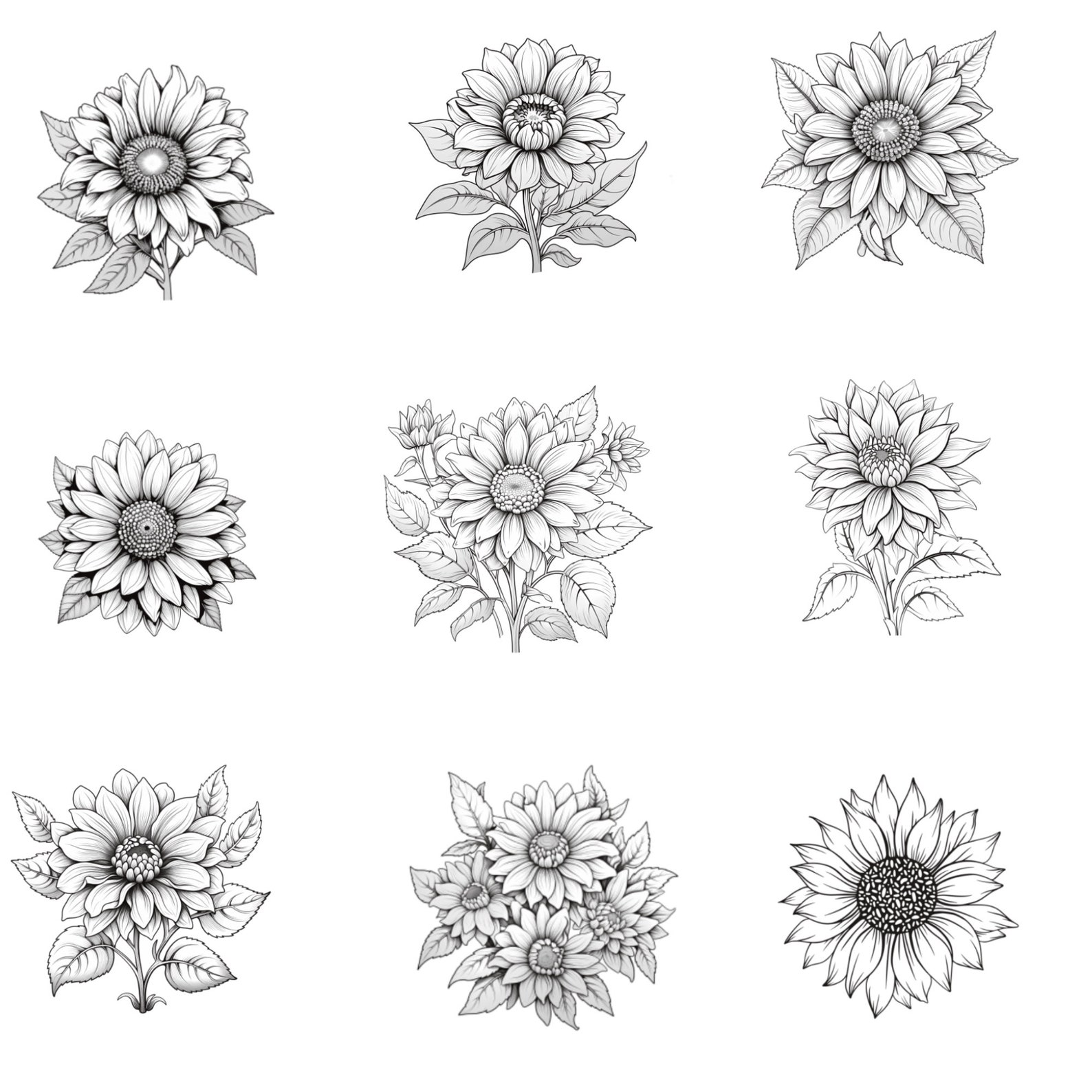Procreate Sunflower Stamps | 100+ Sunflower Procreate Brushes ...