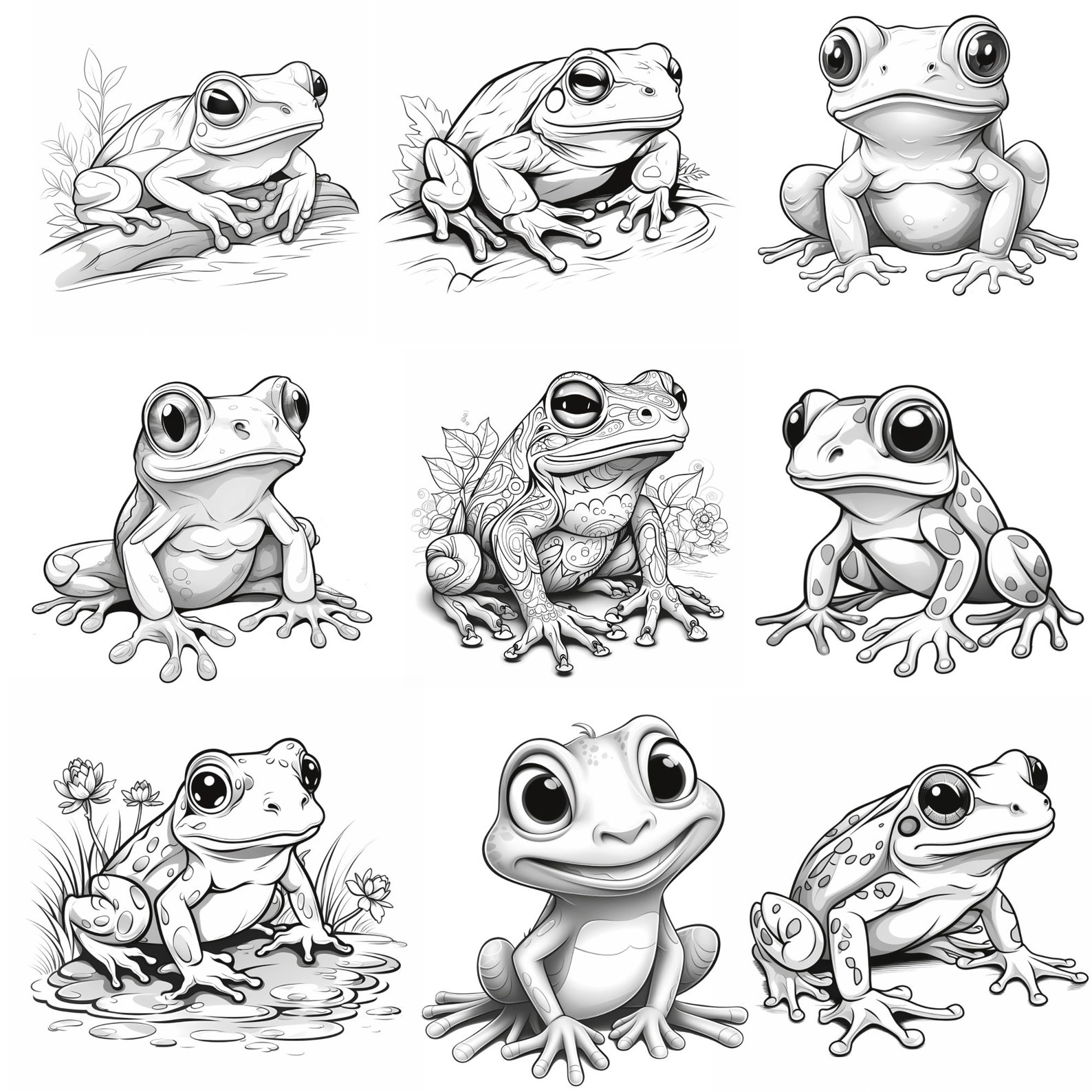 Procreate Animals Stamps 100 Cute Frog Procreate Brushes Frog Animals ...