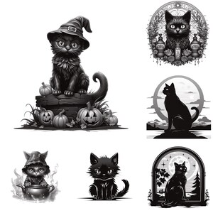 Spooky Cats PNG | 50 Horror Clipart | Halloween Png | Horror Cats ...