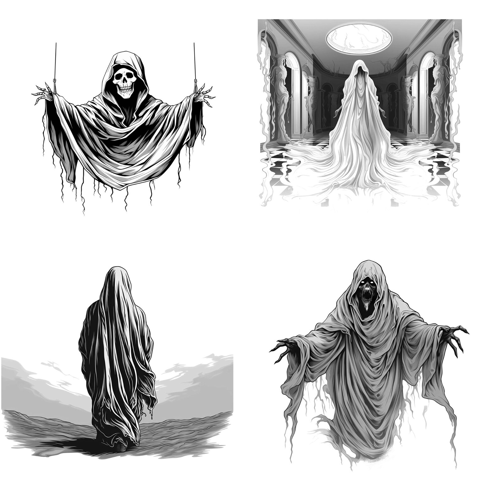 Procreate Horror Ghost Stamps 100 Scary Ghost Procreate Brushes ...