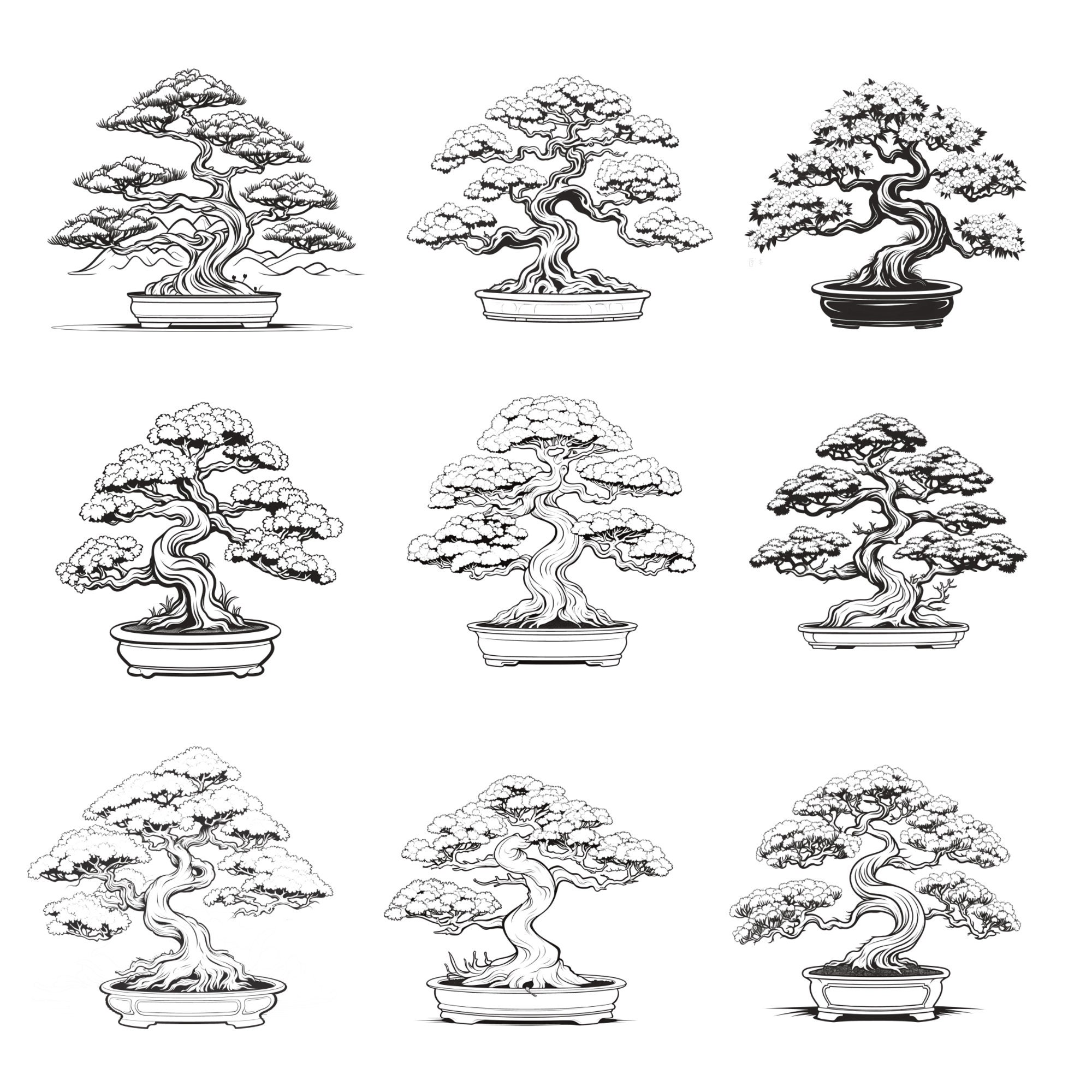 Procreate Bonsai Trees Stamps | 100+ Trees Procreate Brushes ...