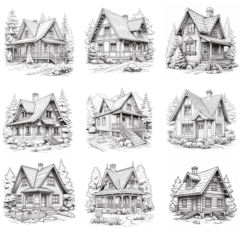 Procreate Wooden House Stamps 100 Wooden House Procreate Brushes ...