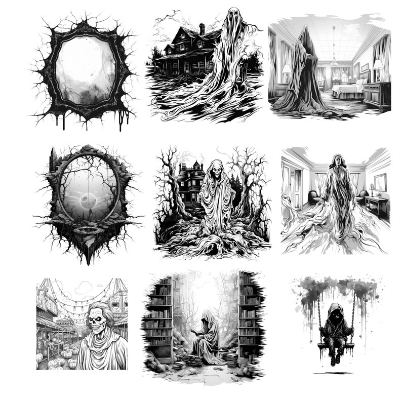 Procreate Horror Ghost Stamps | 100+ Scary Ghost Procreate Brushes ...