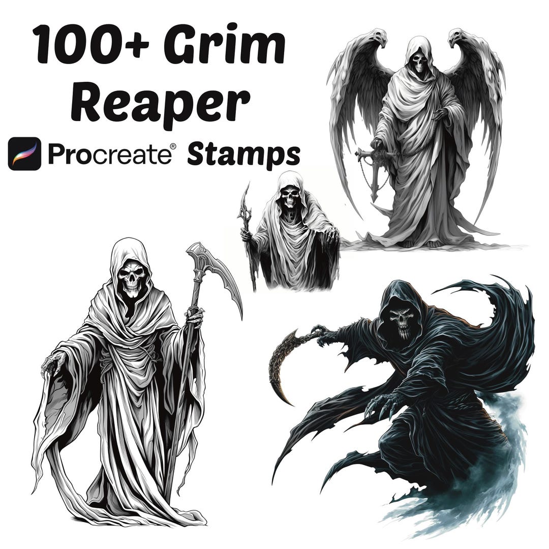 Procreate Grim Reaper Stamps | 100+ Scary Grim Reaper Procreate Brushes ...