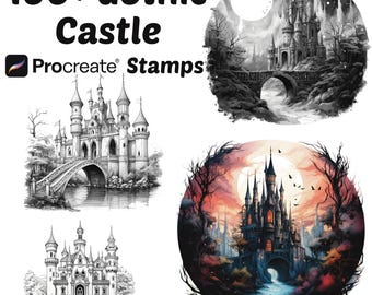 Procreate Spooky Houses Stamps | 100+ Haunted Houses Procreate Brushes ...