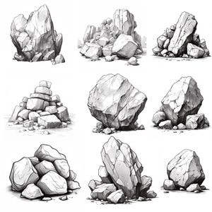 Procreate Rocks Stamps | 100+ Beautiful Rocks Procreate Brushes ...