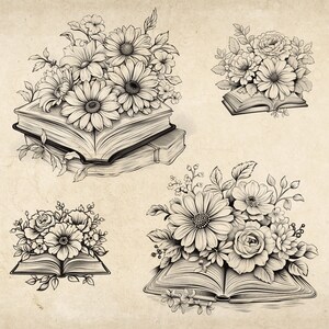 Flowers PNG | 60 Books With Flowers Png | Floral Books PNG ...