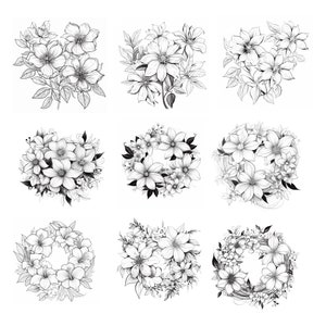 Procreate Clematis Flower Stamps | 50+ Clematis Flower Procreate Brushes | Botanical Procreate ...