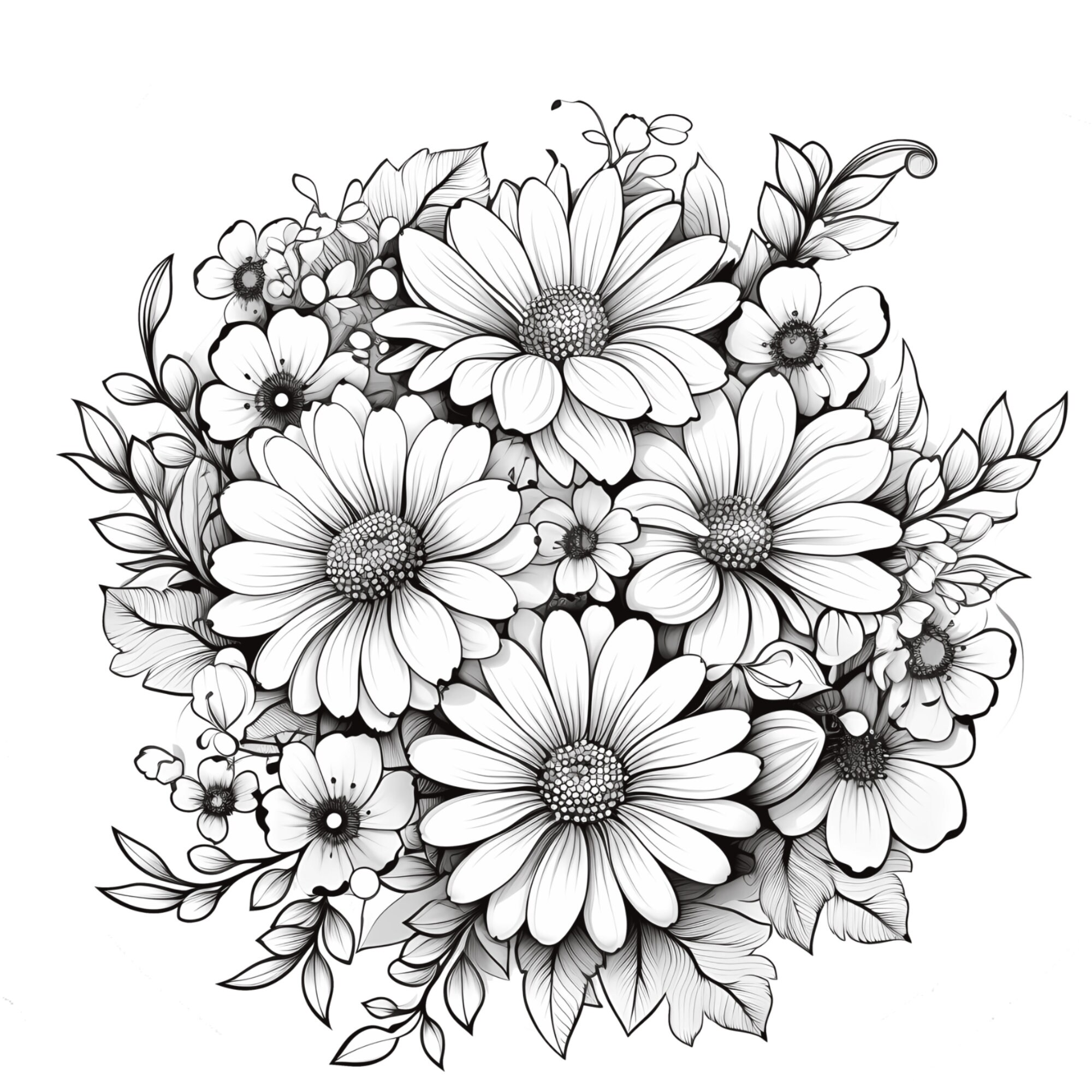 Procreate Daisy Flower Stamps | 100+ Daisy Flower Procreate Brushes ...