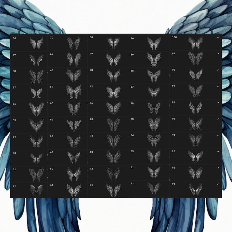 Procreate Angel Wings Stamps | 100+ Angel Wings Procreate Brushes ...