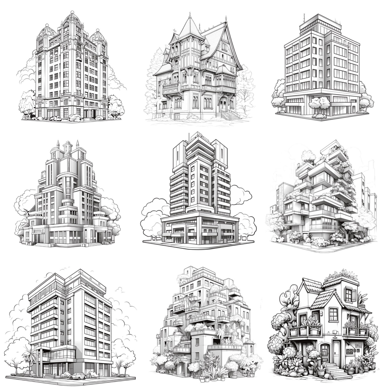 Procreate Buildings Stamps 100 Different Style Buildings Procreate ...