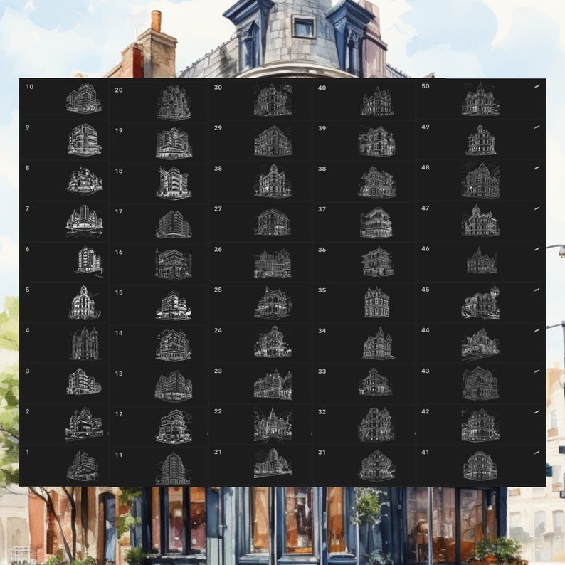Procreate Buildings Stamps 100 Different Style Buildings Procreate ...