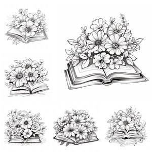 Flowers PNG | 60 Books With Flowers Png | Floral Books PNG ...