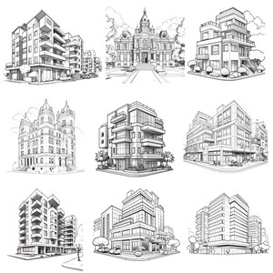 Procreate Buildings Stamps | 100+ Different Style Buildings Procreate ...