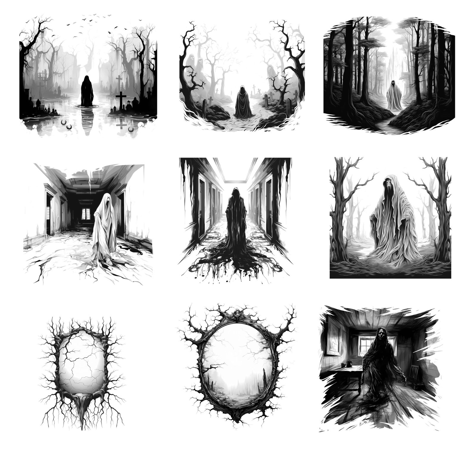 Procreate Horror Ghost Stamps 100 Scary Ghost Procreate Brushes ...