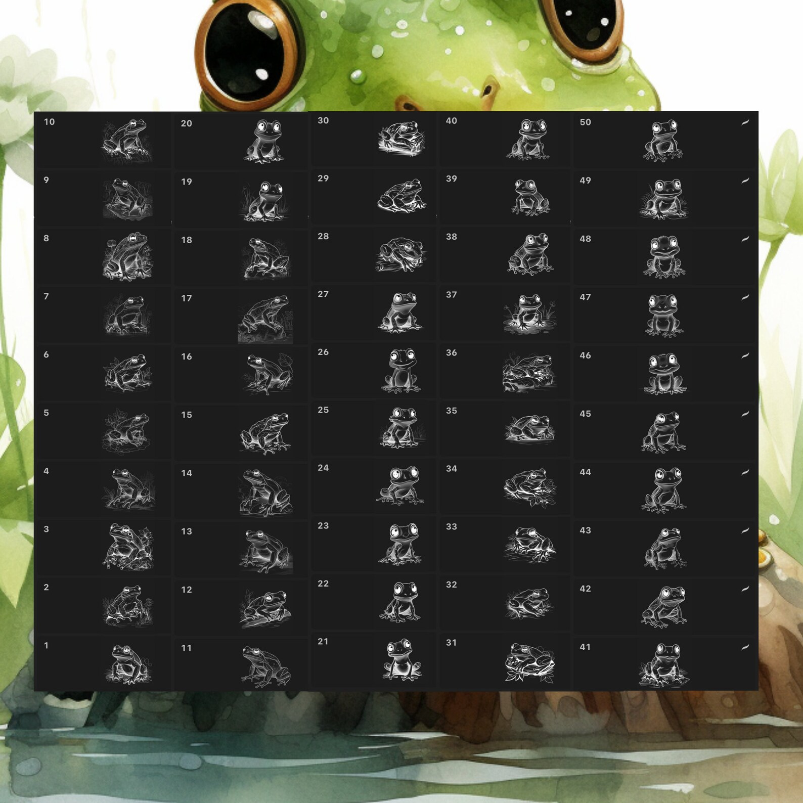 Procreate Animals Stamps 100 Cute Frog Procreate Brushes Frog Animals Procreate Brushes ...
