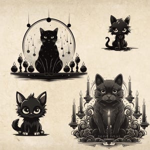 Spooky Cats PNG | 50 Horror Clipart | Halloween Png | Horror Cats ...