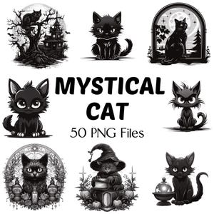 Spooky Cats PNG | 50 Horror Clipart | Halloween Png | Horror Cats ...