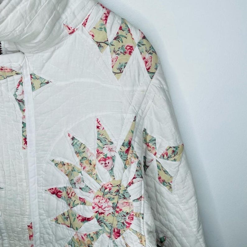 Star Quilt Vintage Handmade Reworked Upcycled Blanket Zip up Unique ...