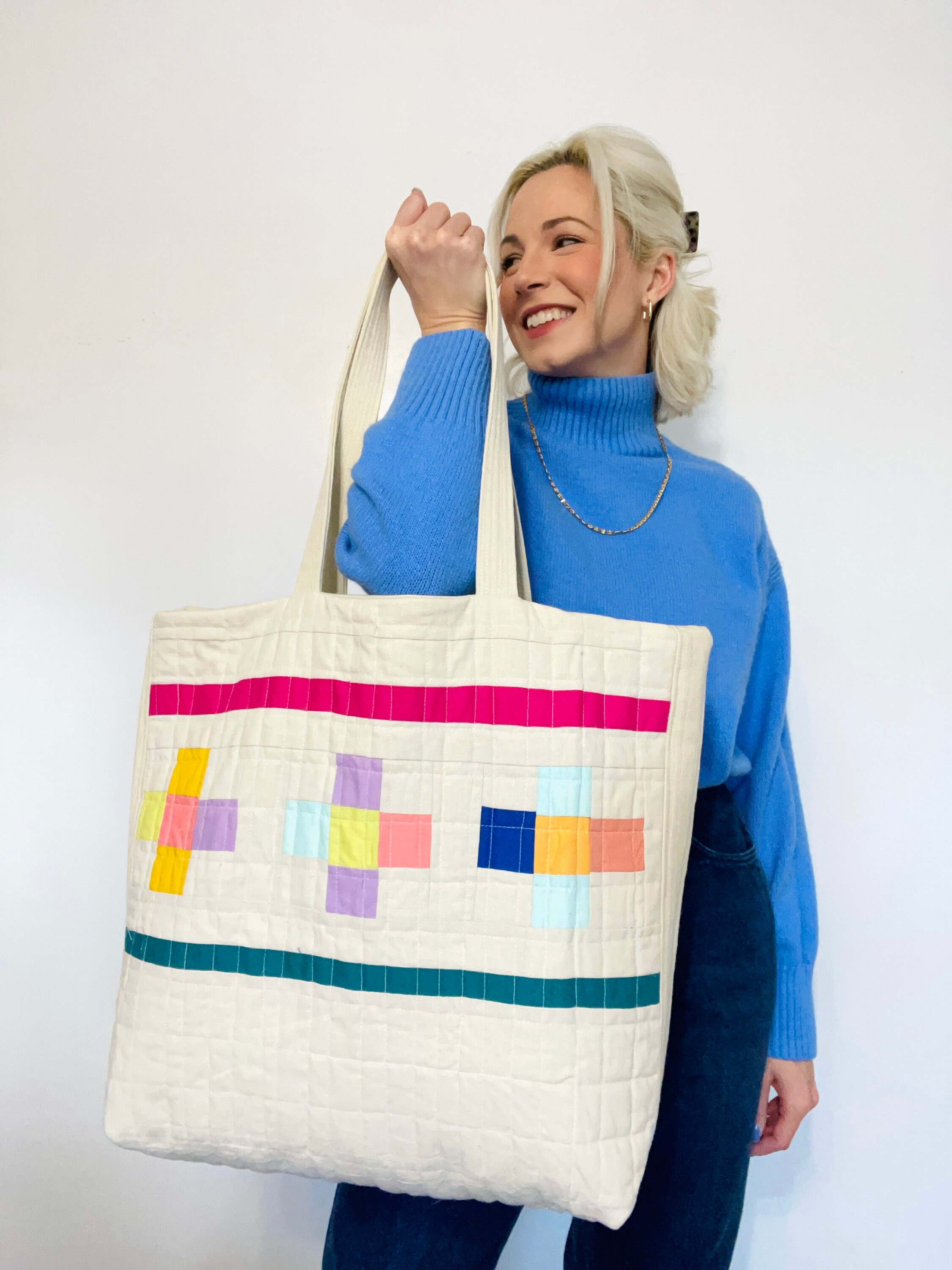 Patchwork Quilted Color Pop Flower Garden Tote Bag - Etsy