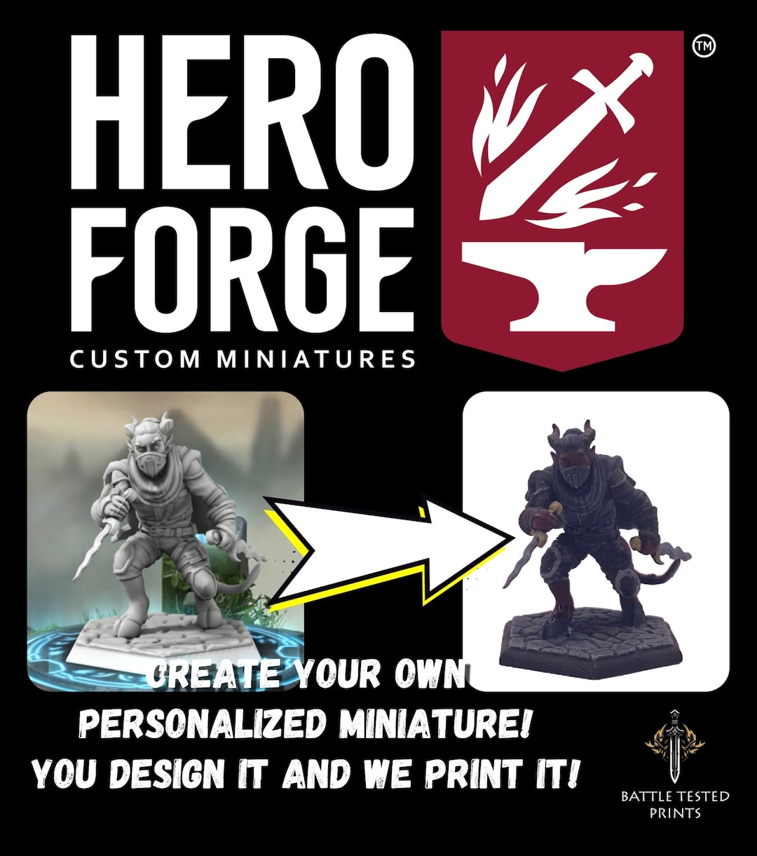 Custom Printed Heroforge Miniatures - Etsy