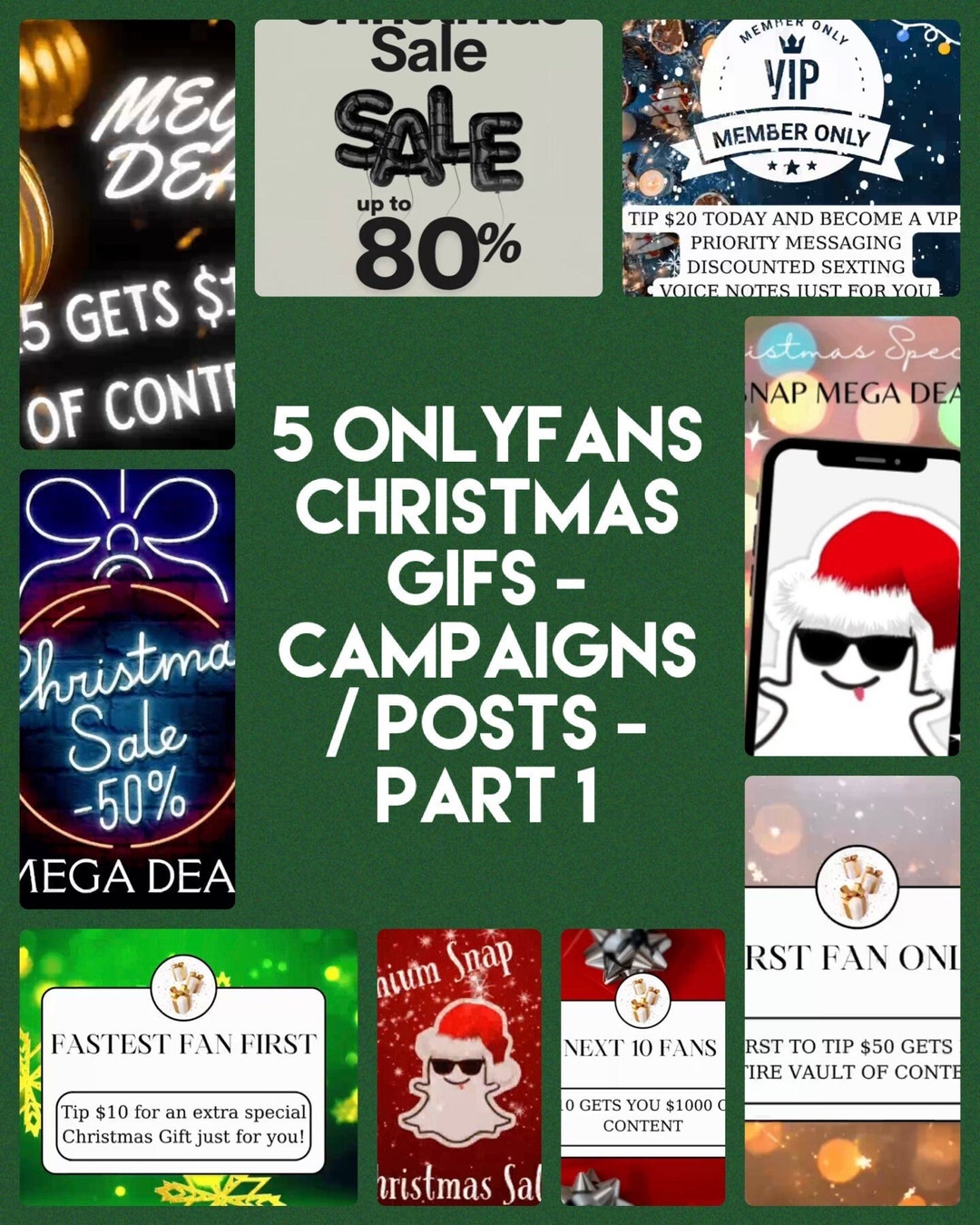 5 XMAS Gifs for Onlyfans Part 1 Flyers and Tip Campaign - Etsy