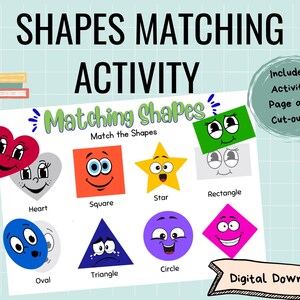 Shape Matching Activity, Busy Toddler Activity, Homeschool and ...