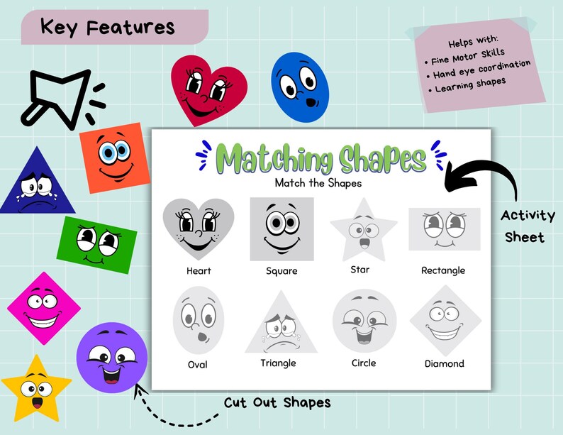 Shape Matching Activity, Busy Toddler Activity, Homeschool and ...