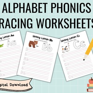 ABC Phonics Letter Tracing Worksheets, Preschool Kindergarten ...