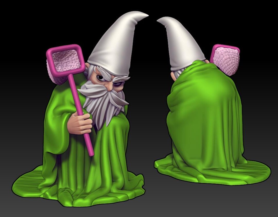 Dnd Miniature 32/75mm Tiny Green Mall Wizard by Twin Goddess Miniatures ...