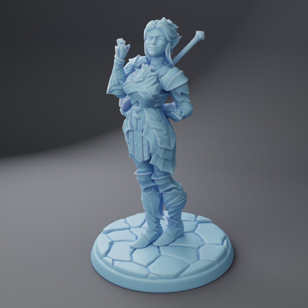 32mm Dnd Miniature Mindy the Drow Paladin by Twin Goddess Miniatures - Etsy