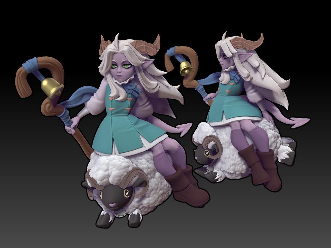 Dnd Miniature 32mm Kip the Teifling Shepard by Twin Goddess Miniatures ...