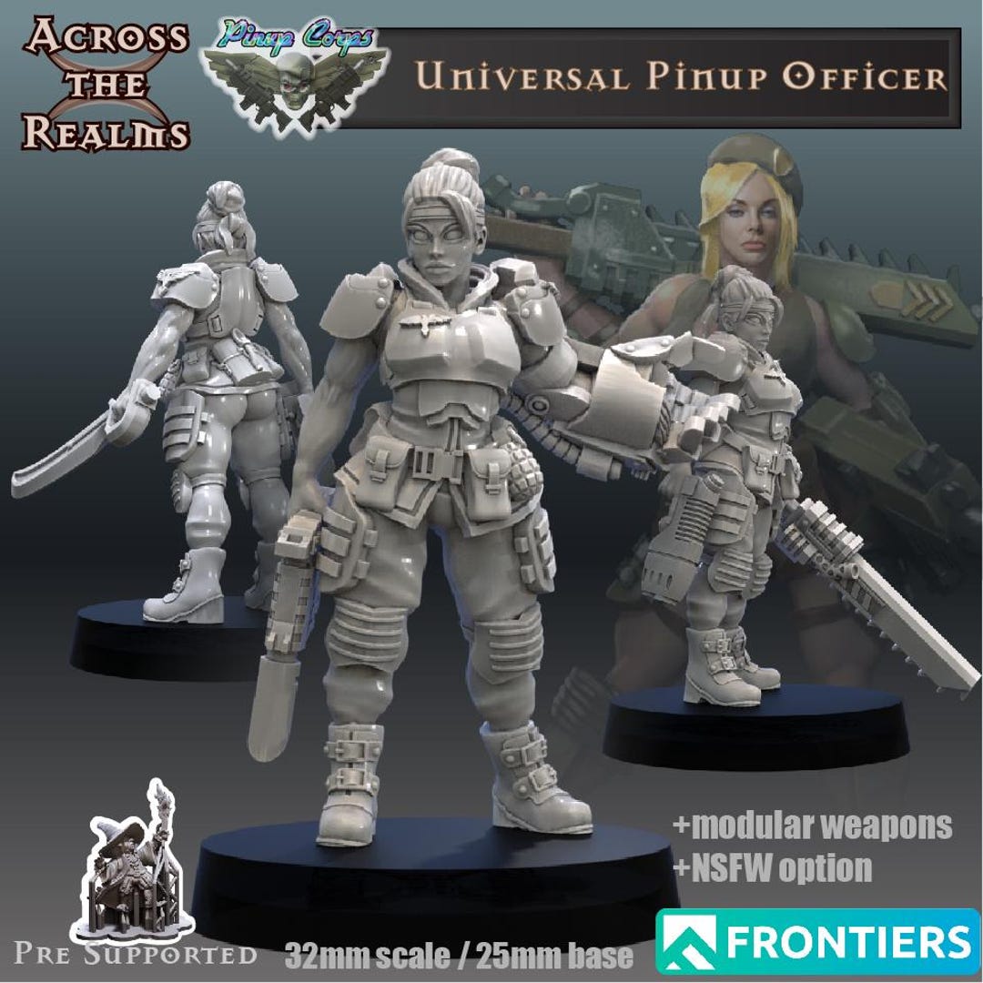 Grimdark Miniature Kit 32/28mm Universal Officer Pinup by Across the ...