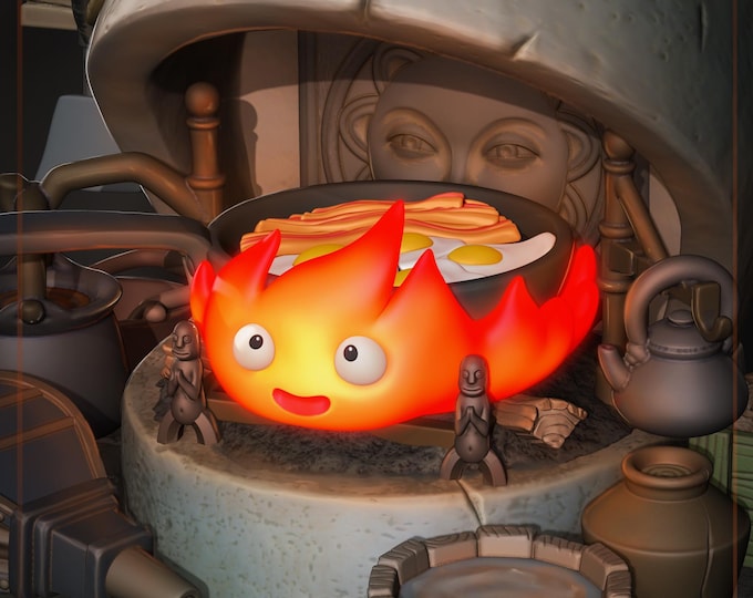 3D Printed Calcifer Ghibliprint Mini Figure Anime Howls Moving Castle ...