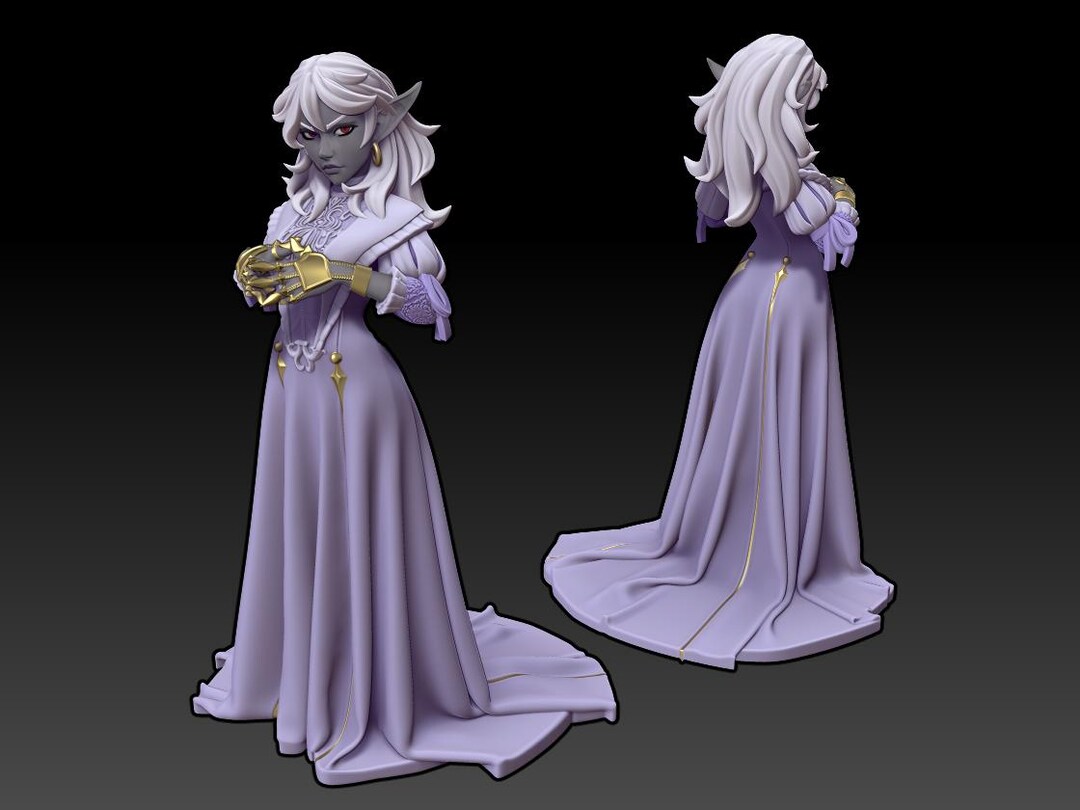Dnd Miniature 32mm Felynril Drow Noble by Twin Goddess Miniatures - Etsy