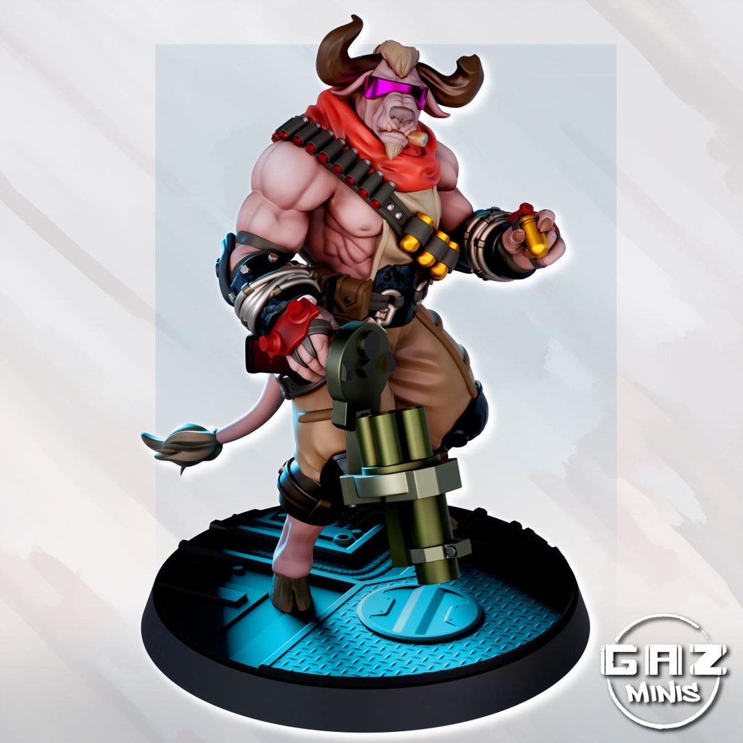 Dnd Miniature 32/75mm Minotaur Brute Brax Ironblast by Gaz Minis - Etsy