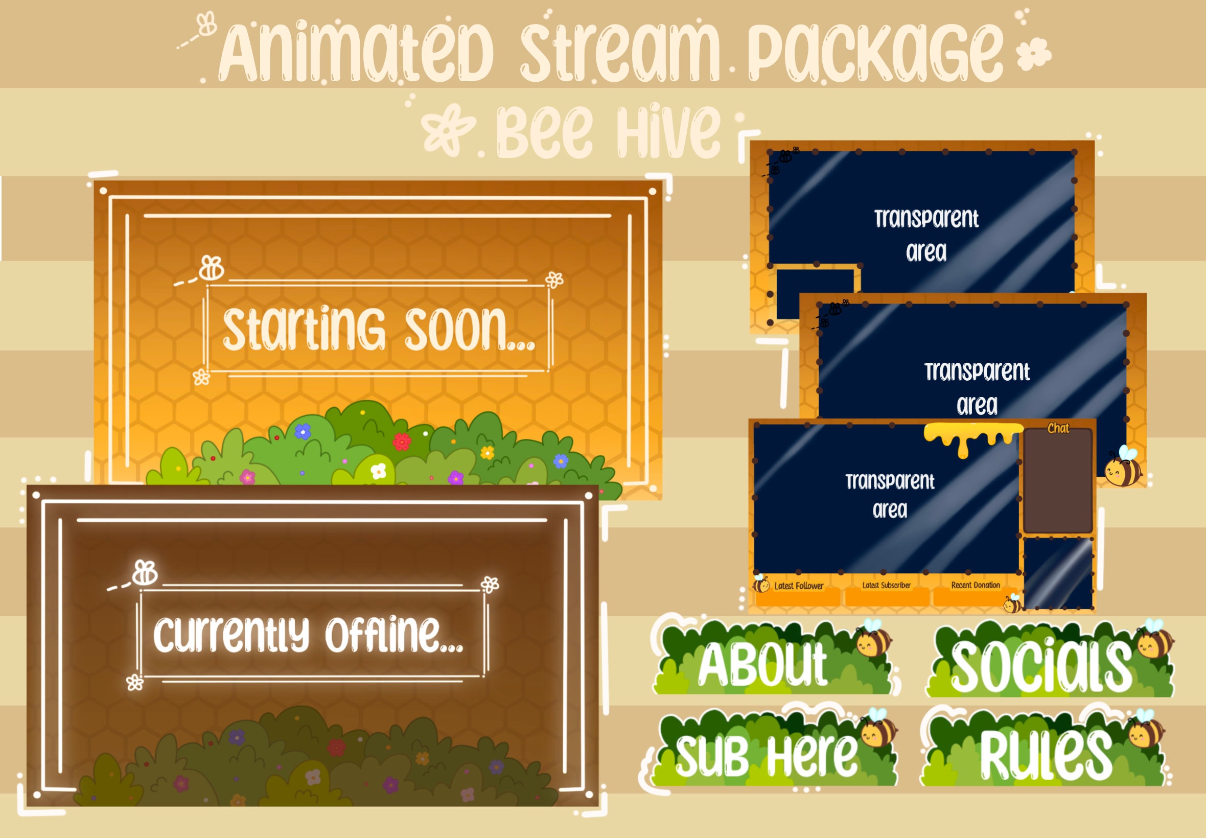 Streaming Overlay Bundle for Twitch, Youtube I Animated and Static I ...
