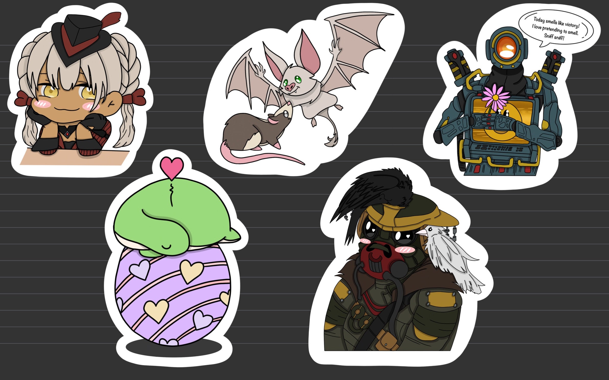 Digital Stickers Bundle I 5 Apex Legend Stickers I Cute Games Stickers ...