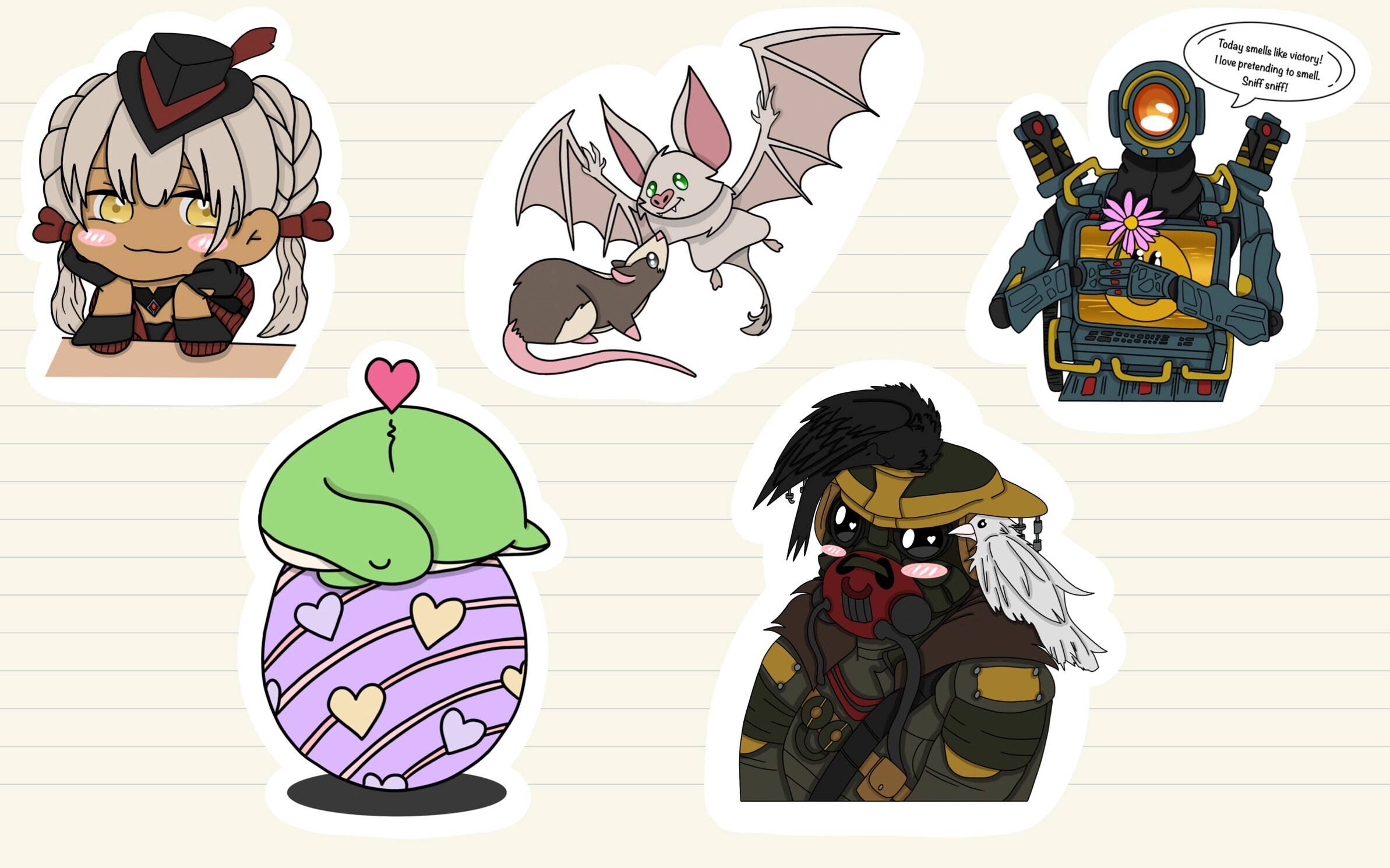 Digital Stickers Bundle I 5 Apex Legend Stickers I Cute Games Stickers ...