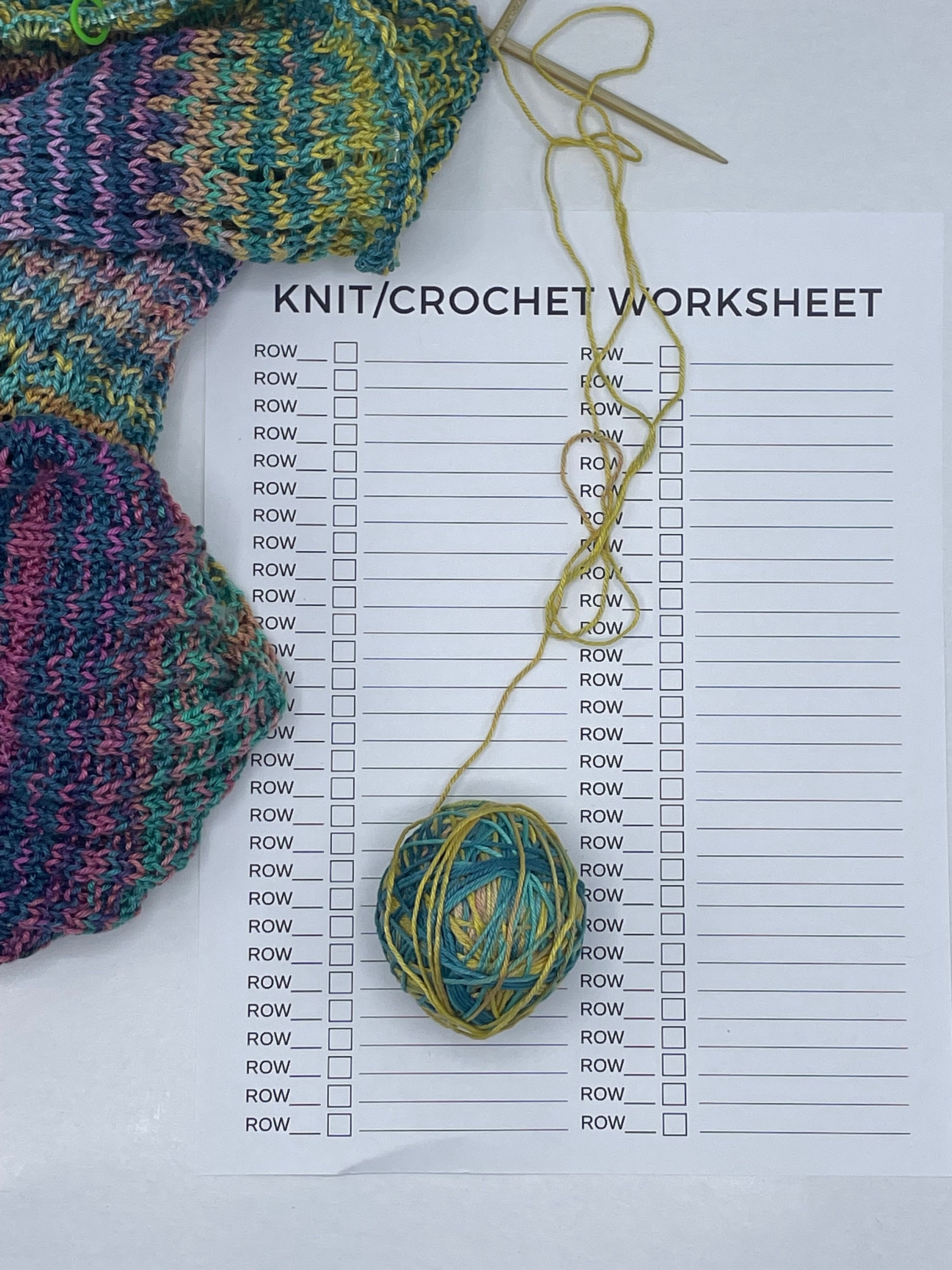 Knitting & Crochet Row Tracker, Pattern Worksheet, Downloadable PDF - Etsy