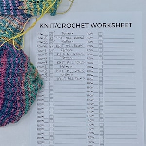 Knitting & Crochet Row Tracker, Pattern Worksheet, Downloadable PDF - Etsy