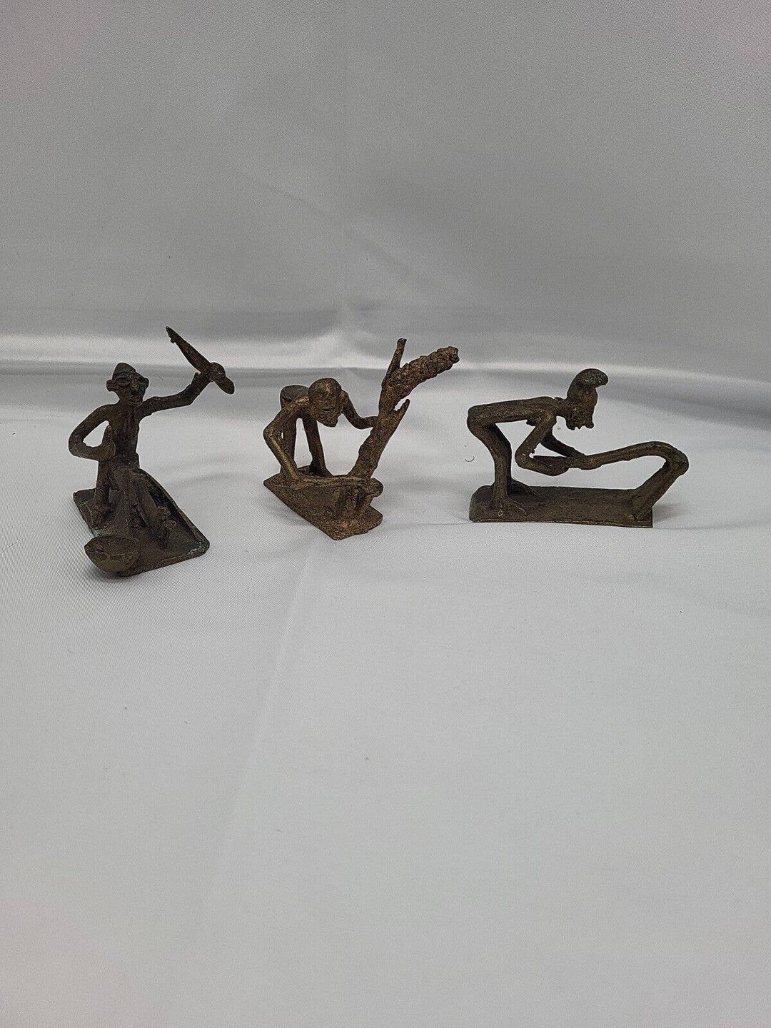Vintage African Brass Bronze Figures Lady Man US Consulate - Etsy