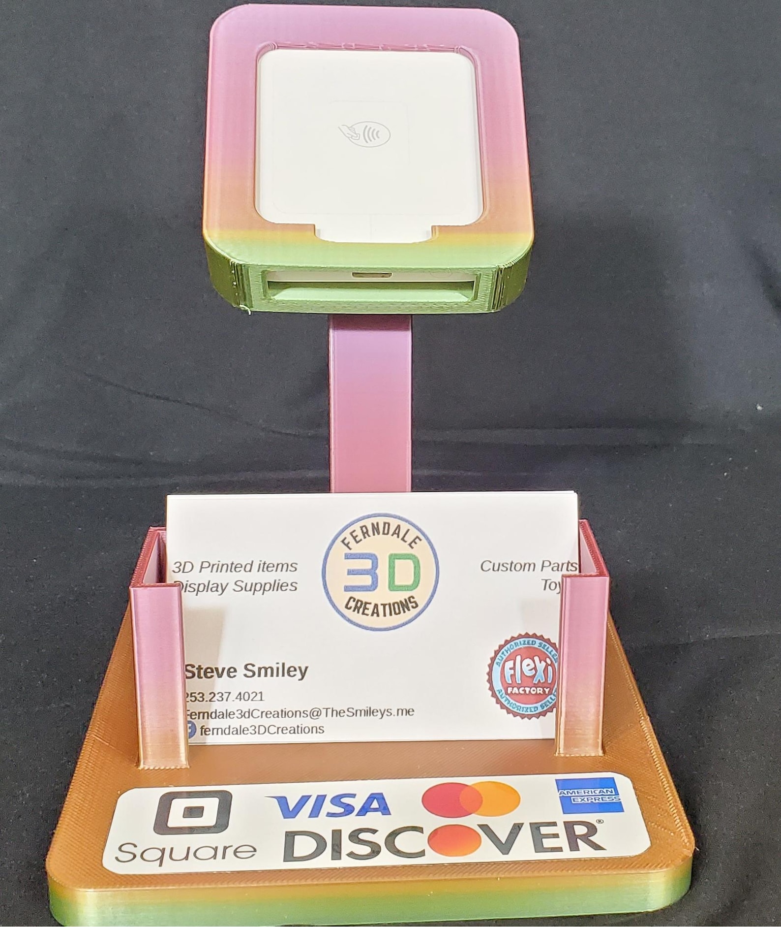 Square Reader Stand With Business Card Holder - Etsy