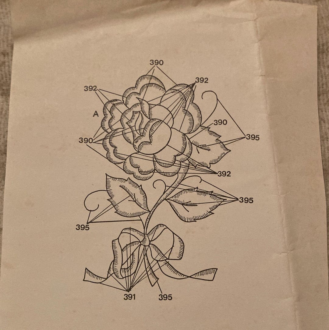 Tri Chem Rose Pattern Printed on Black Felt Material for Use With ...