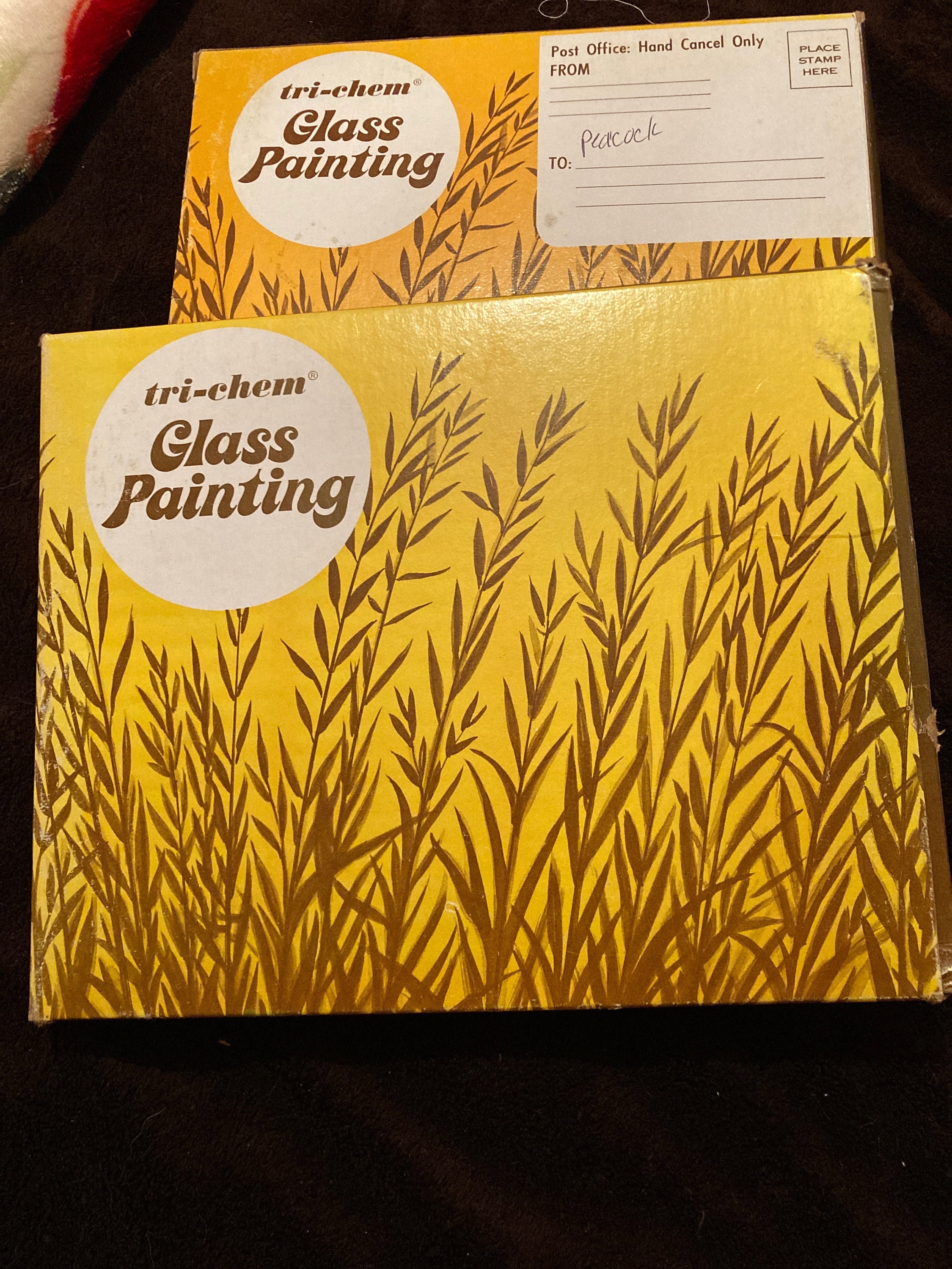 Tri Chem Peacock Pattern on a Glass for Use With Trichem, Artex ...