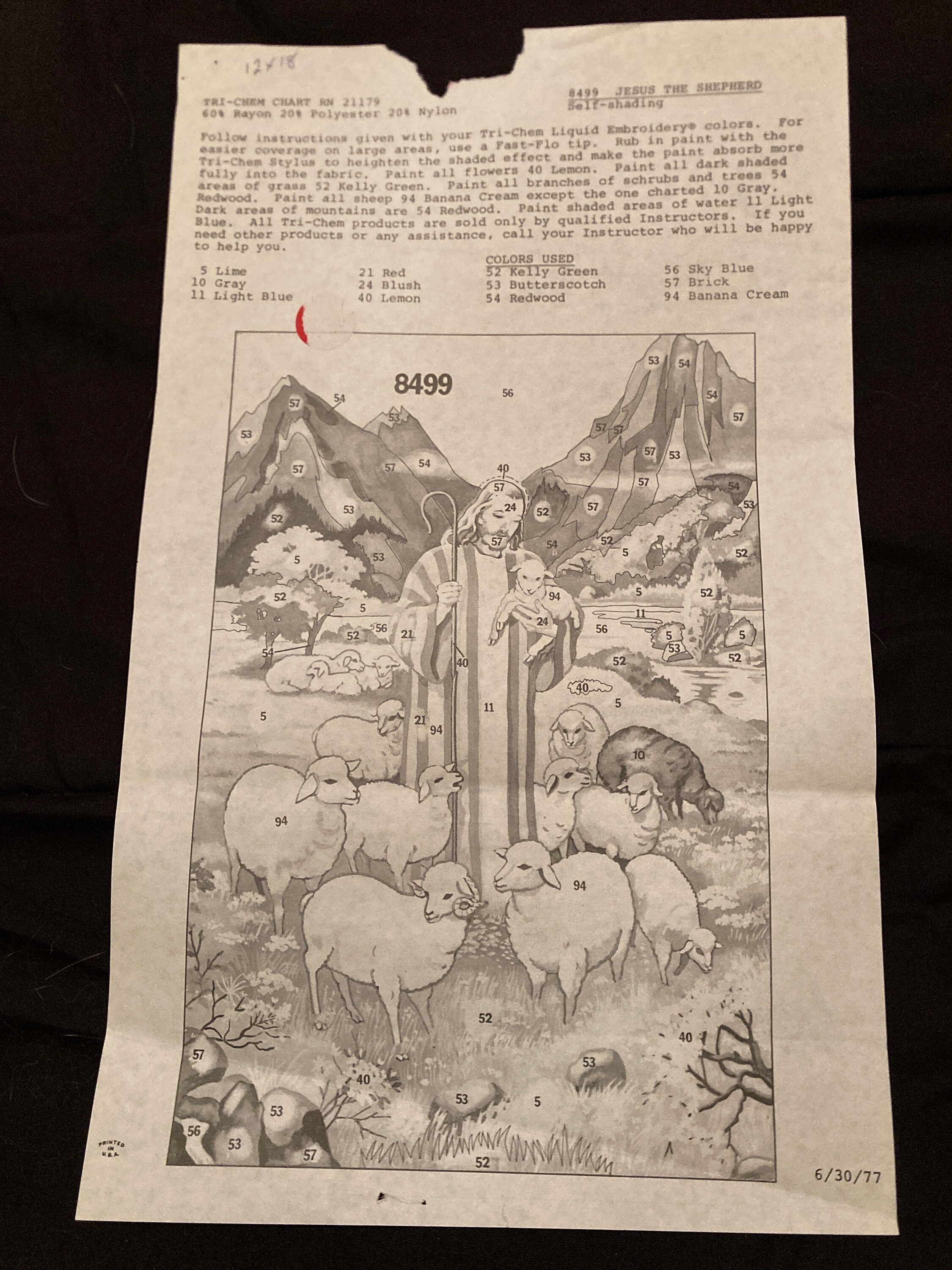 Vintage Trichem “jesus the Shepherd” 18x12” Picture Ready to Frame for ...