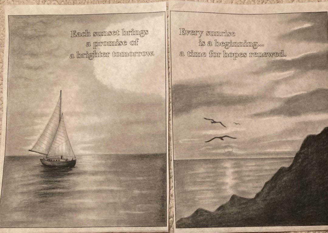 Vintage Tri-chem “ocean Sunrise and Sunset” Set of Two Pictures for Use ...