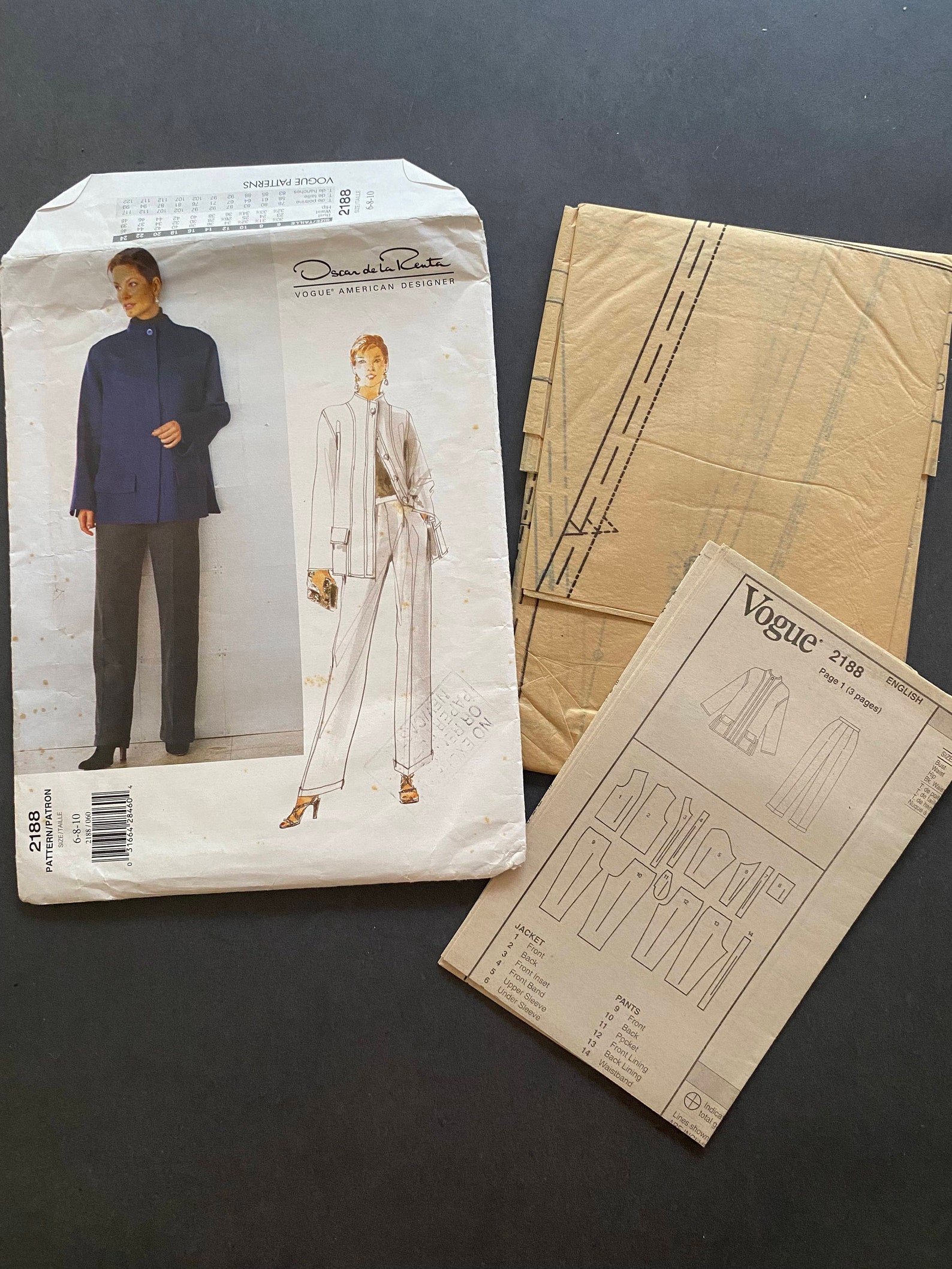 Vogue Oscar De La Renta Pattern 2188 New Uncut Size 6-8-10 - Etsy
